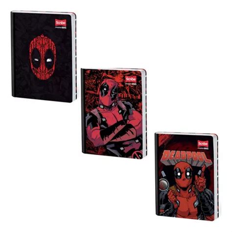 Cuaderno Cosido Cuadriculado 100h Deadpool X3 Unidades