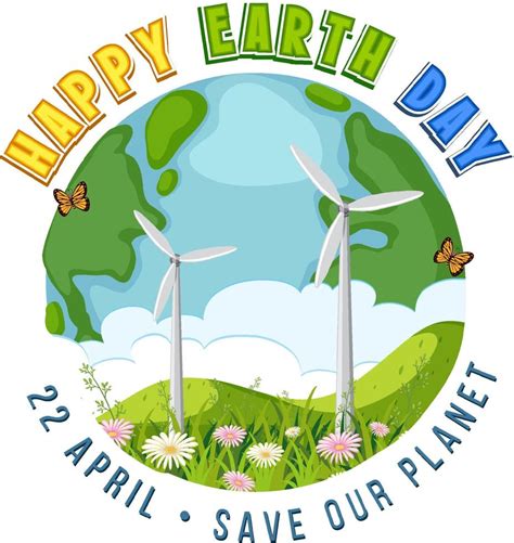 Happy Earth Day 22 April Logo Banner 5921846 Vector Art At Vecteezy