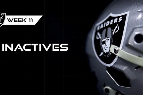 Las Vegas Raiders Week 11 Inactives Vs Miami Dolphins