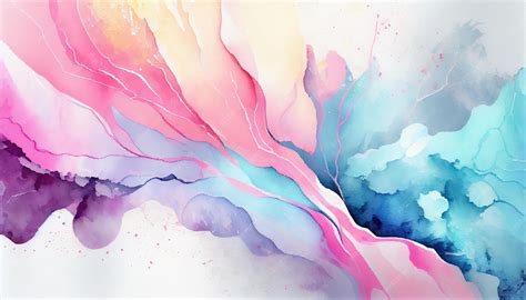 Abstract Watercolor Background Color Splash Colour Waves In Pink Blue