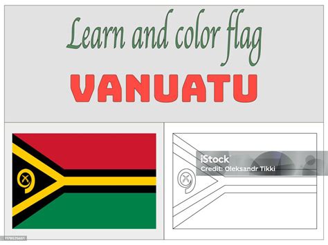 교육 및 학습을위한 바누아투 국기 색칠 공부 책 원래 색상과 비율 단순히 벡터 일러스트 국가에서 플래그 세트 0명에 대한 스톡 벡터 아트 및 기타 이미지 Istock