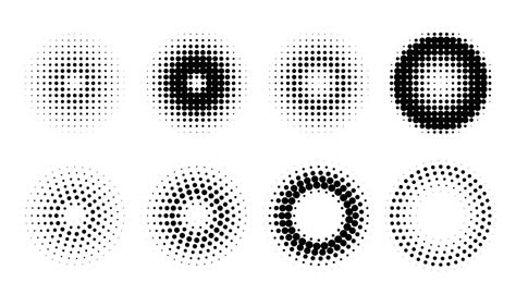 Circle Halftone Abstract Dotted Circles Round Halftones Geometric