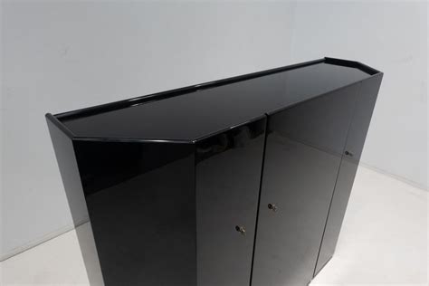 Black Lacquered Cabinet By Kazuhide Takahama For Cassina 1980s For