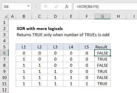 Excel XOR Function Exceljet