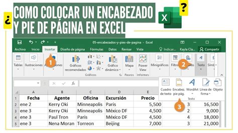 COMO COLOCAR UN ENCABEZADO Y PIE DE PAGINA EN EXCEL YouTube