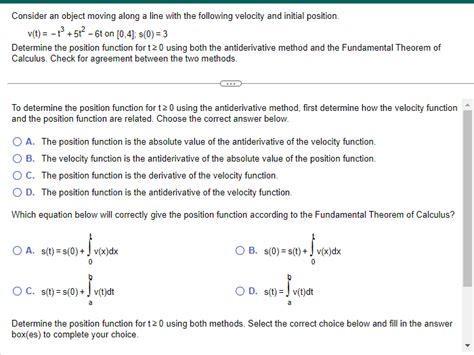 Solved Consider An Object Moving Along A Line With The Chegg