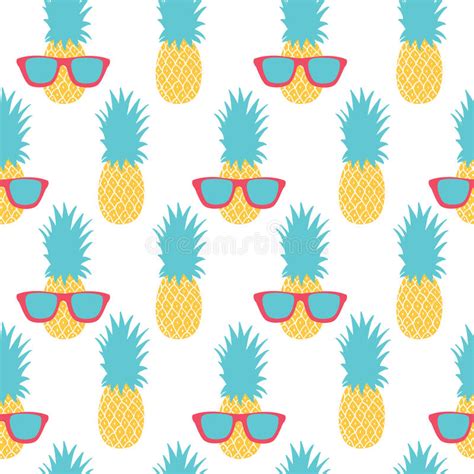 Seamless Pattern With Pineapples Stock Vector Illustration Of