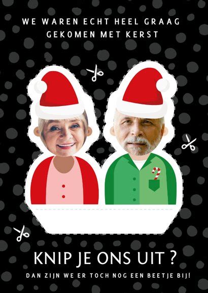 Grappige Kerstkaart Met Foto Uitknip Visite Kaartje2go