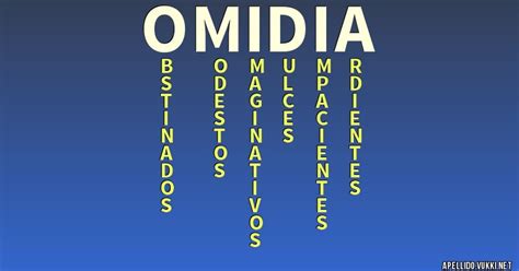Significado Del Apellido Omidia Significados De Los Apellidos