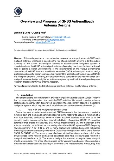 Pdf Overview And Progress Of Gnss Anti Multipath Antenna Designs
