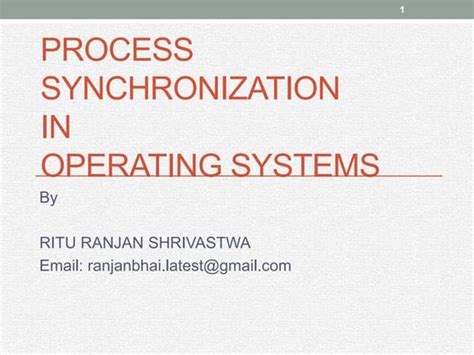Synchronization Hardware Ppt