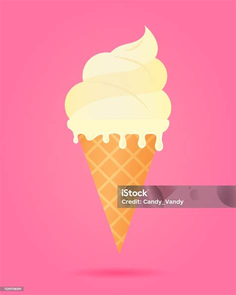 와플 콘 낙농 제품에에서 바닐라 아이스크림 플랫 스타일의 아이스크림 특 종 이미지 있습니다 벡터 일러스트입니다 거품 내기에 대한 스톡 벡터 아트 및 기타 이미지 Istock
