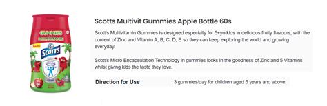 SCOTTS MULTIVIT GUMMIES APPLE BOTTLE 60S BIG Pharmacy Malaysia