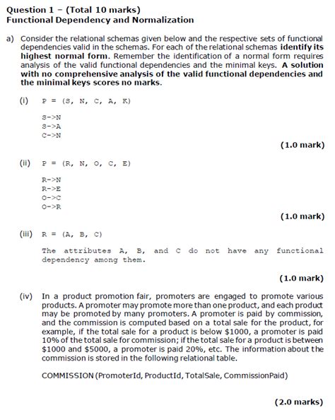 Solved Question Total Marks Functional Dependency Chegg