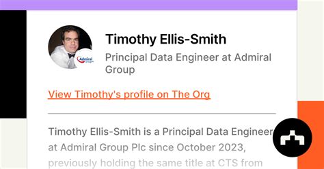 Timothy Ellis Smith Principal Data Engineer At Admiral Group The Org