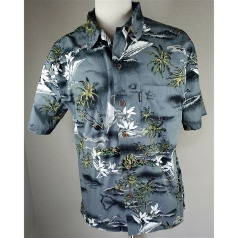 Palmwave Shirts Palmwave Mens Hawaii Button Palm Short Sleeve Shirt
