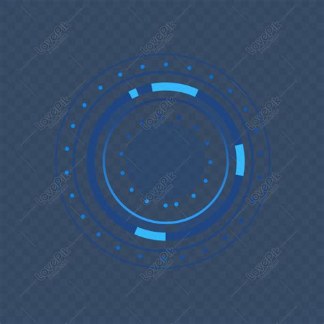Free Tech Border Round Blue Futuristic Geometric Border Round Frame D