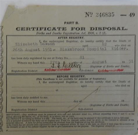 Harvington Burial Certificates