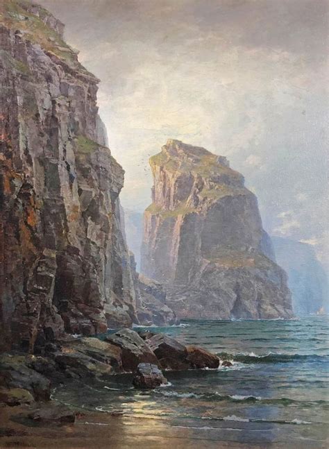 Cliffs At St Columb Cornwall Painting Cliff Side Drawing Painting
