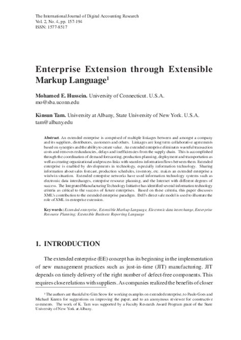 Pdf Enterprise Extension Through Extensible Markup Language