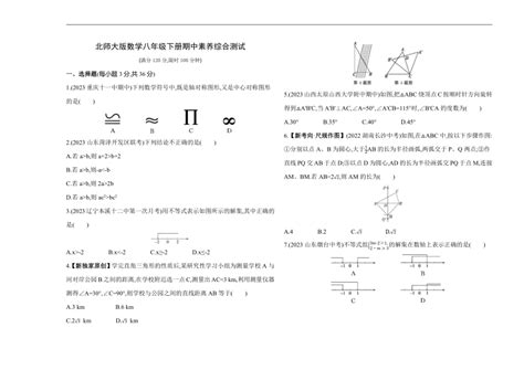 北师大版数学八年级下册期中素养综合测试（含解析） 21世纪教育网