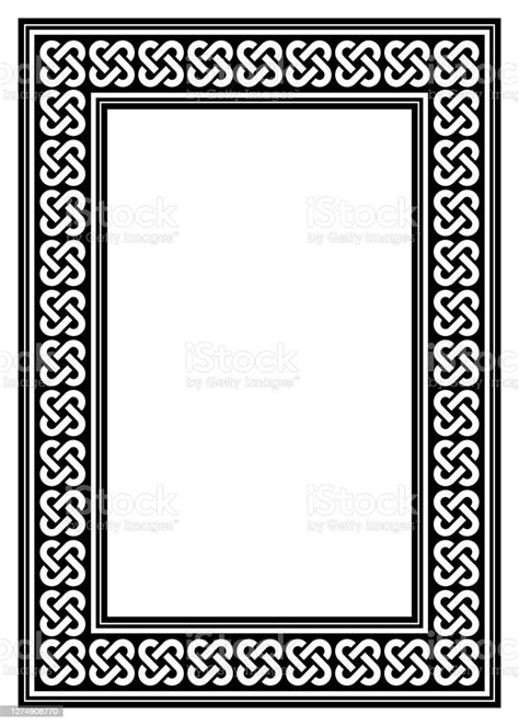 셀틱 아이리쉬 프레임 벡터 디자인 5x7 형식의 Ractangle 편조 패턴은 인사말 카드 또는 결혼 초대에 적합합니다 프레임에 대한 스톡 벡터 아트 및 기타 이미지