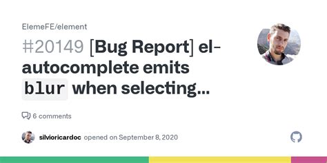 Bug Report El Autocomplete Emits `blur` When Selecting From The Dropdown · Issue 20149