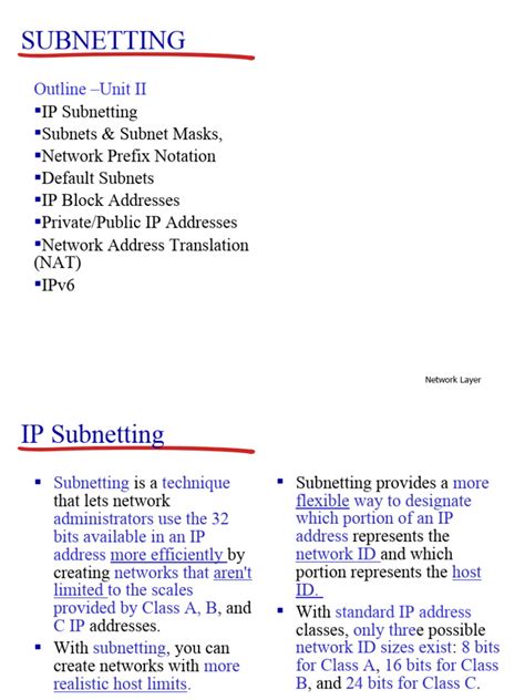 Subnetting Lecture Slides Download Free Pdf Ip Address