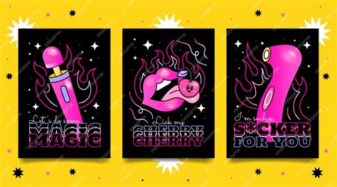Free Vector Flat Design Sex Toys Cards Set