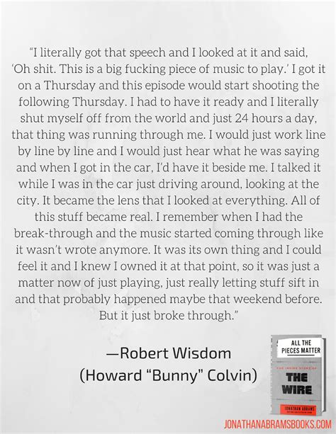 Actor Robert Wisdom On Bunny Colvins Paper Bag Speech R Thewire