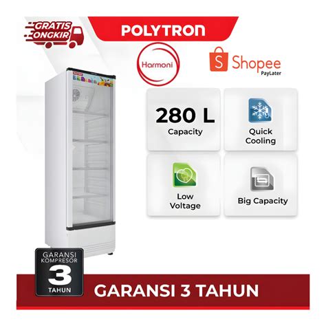 Jual Showcase Polytron 4 Rak Scn 230 280 Liter Kulkas Pendingin Minuman
