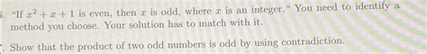 solved if x2 x 1 ﻿is even then x ﻿is odd where x ﻿is an