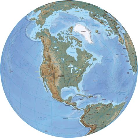 North America Map On Globe Gisela Ermengarde