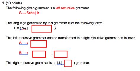 Solved 1 10 Points Following Given Grammar Left Recursive Grammar S