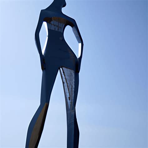 Sculpture Structure Female Figure Built With Steel Cubism Futurism