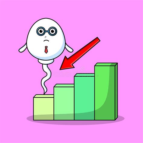 Sperm Cute Businessman With A Inflation Chart Stock Vector