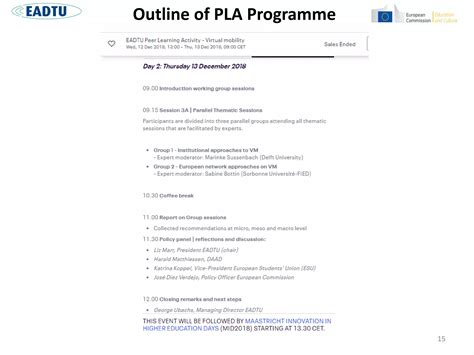 Introduction Peer Learning Activity Virtual Mobility PPT
