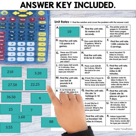 Unit Rate Matching Activity By Teacher Twins Tpt