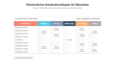 Top 10 Wochenplan Vorlage Mit Mustern Und Beispielen