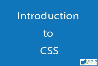 Introduction To CSS HTML CSS BCIS Notes