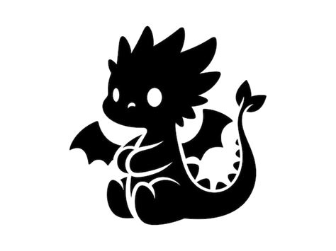 Cute Dragon Silhouette Vectors And Illustrations For Free Download