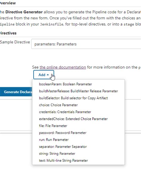 Jenkins Declarative Pipeline String Parameter With Recommendations Stack Overflow