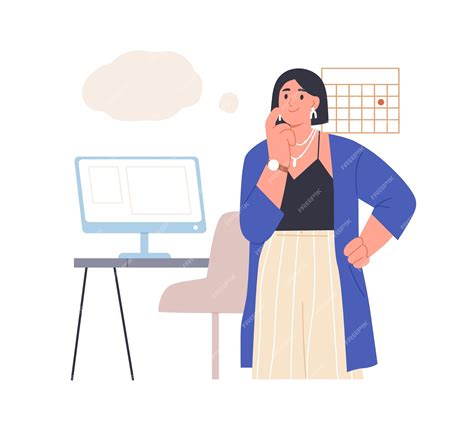 Premium Vector Happy Employee Thinking Creating Ideas Coming Up