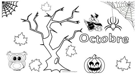 Octobre Colorier Gommettes