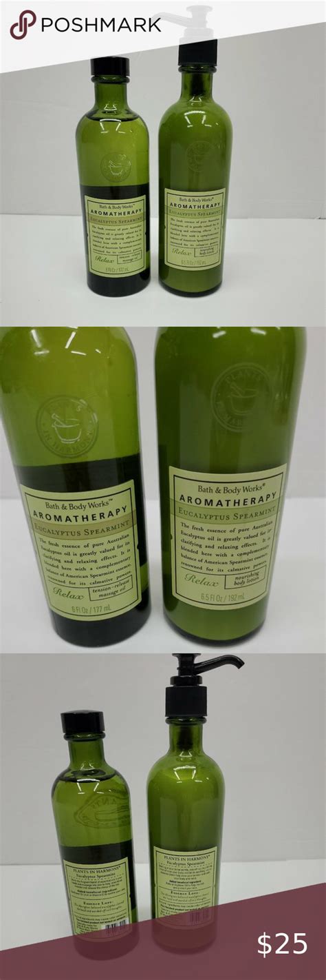 Bath And Body Works Aromatherapy Eucalyptus Spearmint Lotion And Massage Oil Bath And Body Works