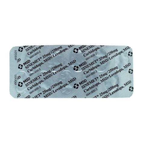 Sinemet 25 Mg250 Mg 20 Tablets Bloom Pharmacy