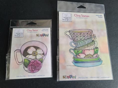Art Gone Wild Catherine Scanlon Cling Stamps Tea Cups Ebay