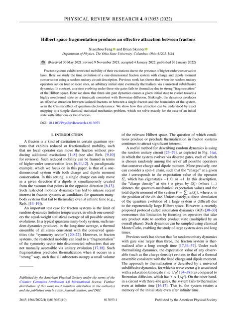 Pdf Hilbert Space Fragmentation Produces An Effective Attraction
