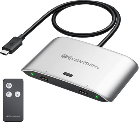 Cable Matters 20Gbps USB4 USB C Switch For 2 Computers Supports Up To