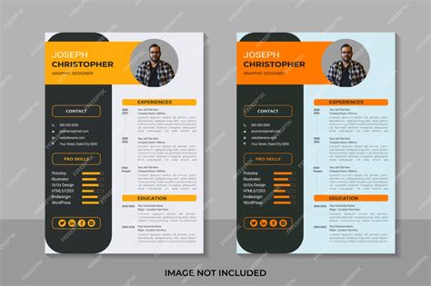 Чистый и современный портфель резюме или шаблон резюме Премиум векторы